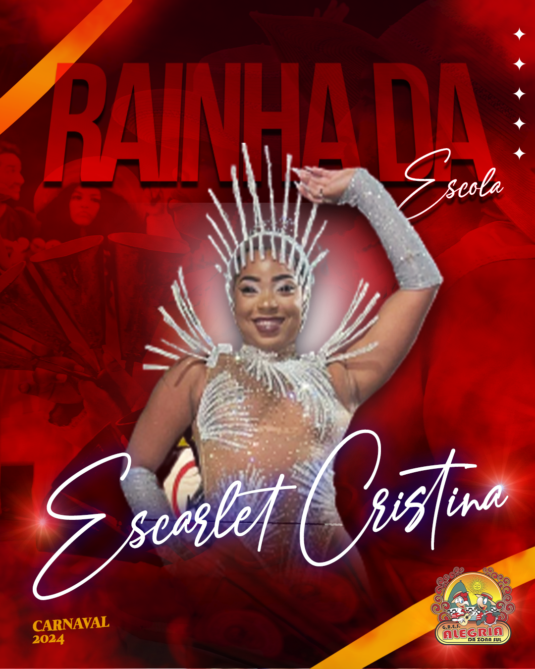 Alegria da Zona Sul promove Escarlet Cristina ao posto de Rainha da Escola - SAMBA NA INTENDENTE